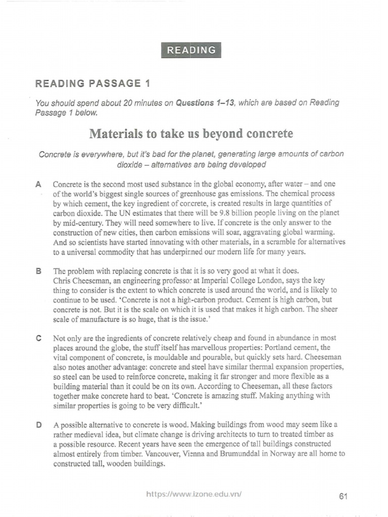Reading Test 3 Part 1 | PDF