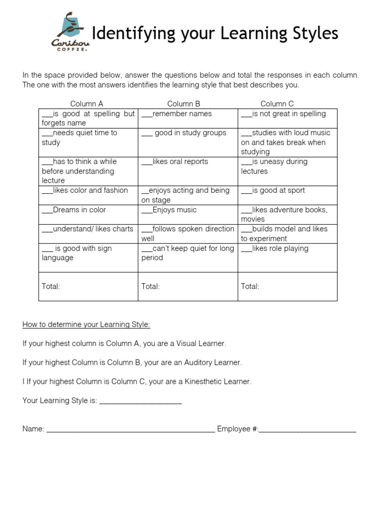 Identifying Your Learning Styles | PDF