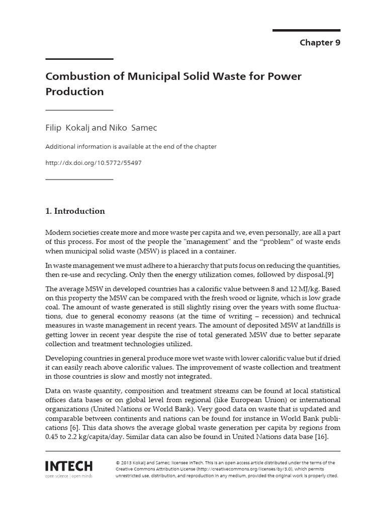 Waste-to-Energy: Power from MSW | PDF | Waste | Municipal Solid Waste