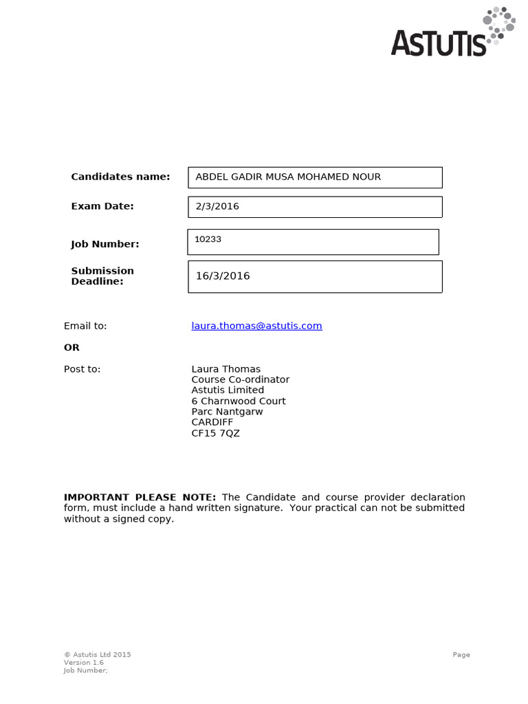 GC3 Practical Paperwork Version 1 6 - Abdel Gadir | PDF | Personal ...