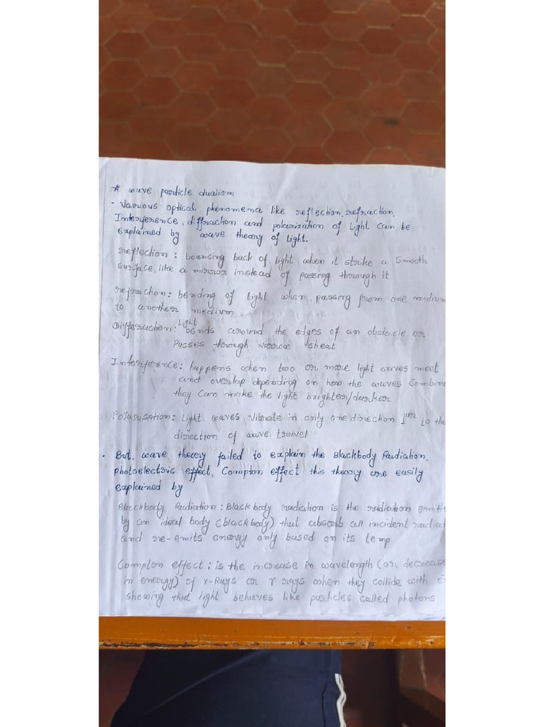 Physics Wave Partical Notes Original | PDF