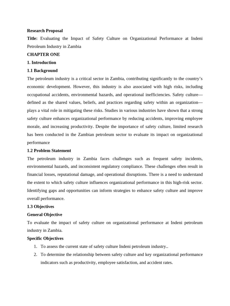 Research Proposal - OHS Revised | PDF | Safety | Occupational Safety ...