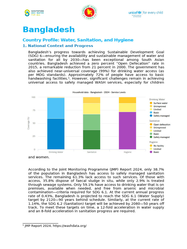 Bangladesh WASH Services Overview 2024 | PDF | Wash | Sanitation