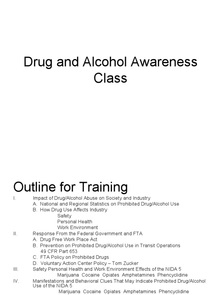 Drug and Alcohol Awareness Class | PDF | Heroin | Cannabis (Drug)