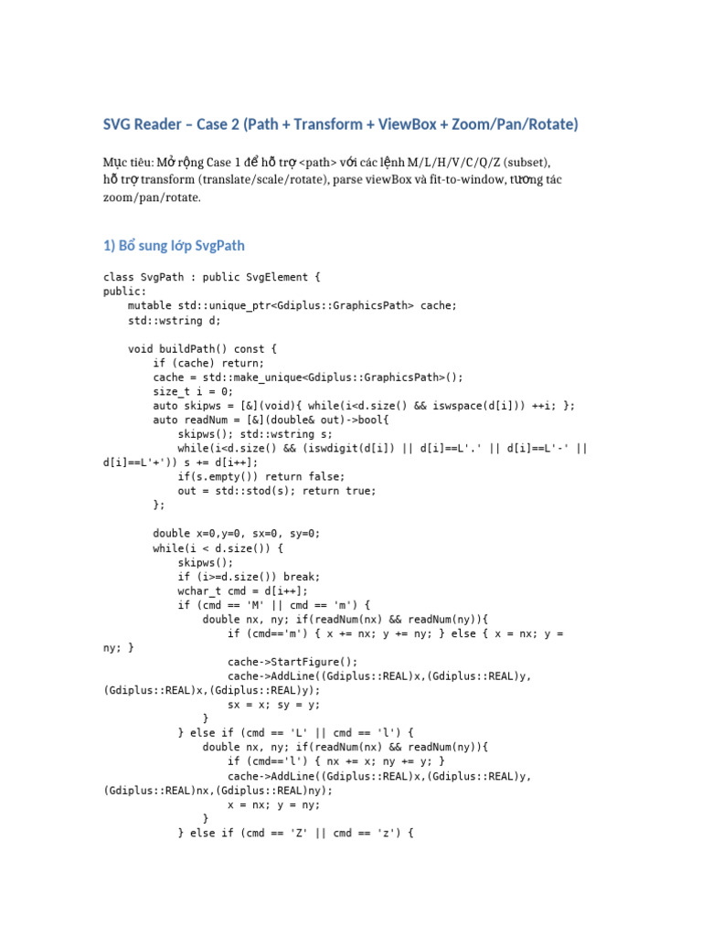 SVG Reader Case2 Path Transform | PDF | Computer Programming | C++