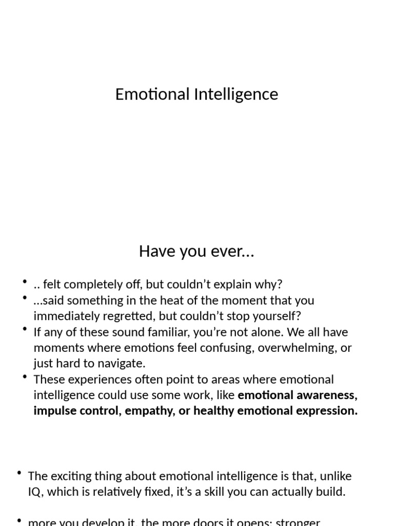 Unlocking Emotional Intelligence Skills | PDF | Emotional Intelligence ...