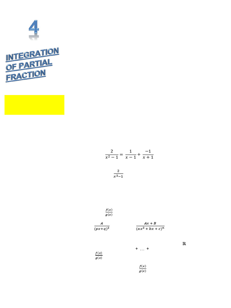 Module 4 Integration by Partial Fraction 080051 | PDF | Factorization | Functions And Mappings