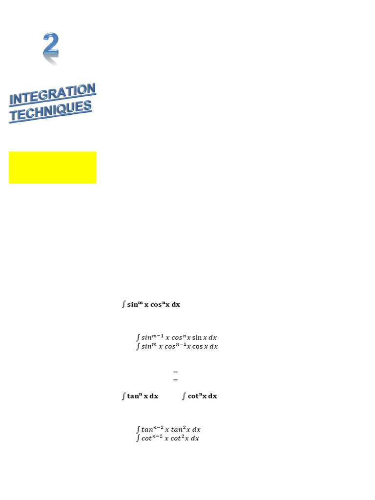 Trigonometric Integration Techniques Guide | PDF | Function ...