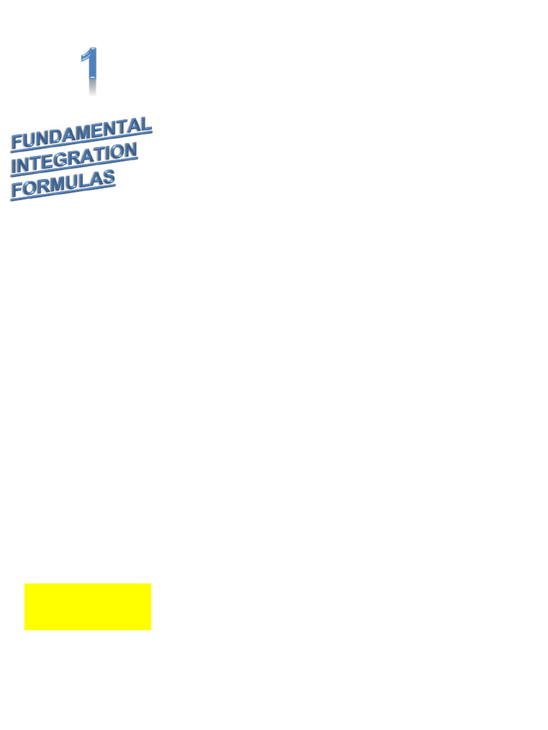Indefinite Integration Basics and Formulas | PDF | Calculus | Integral