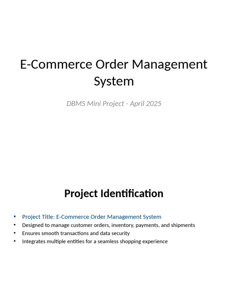 ECommerce DBMS Project Colorful | PDF
