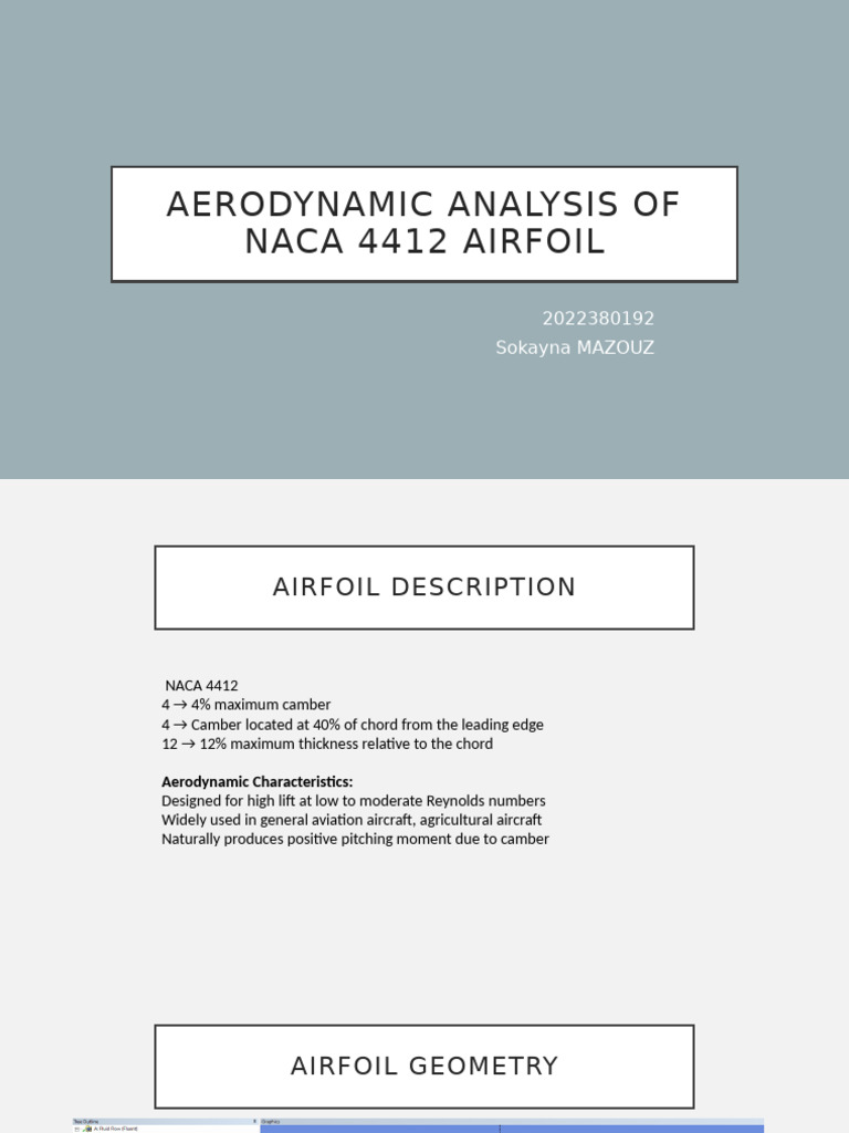 NACA 4412 Airfoil Aerodynamic Analysis | PDF