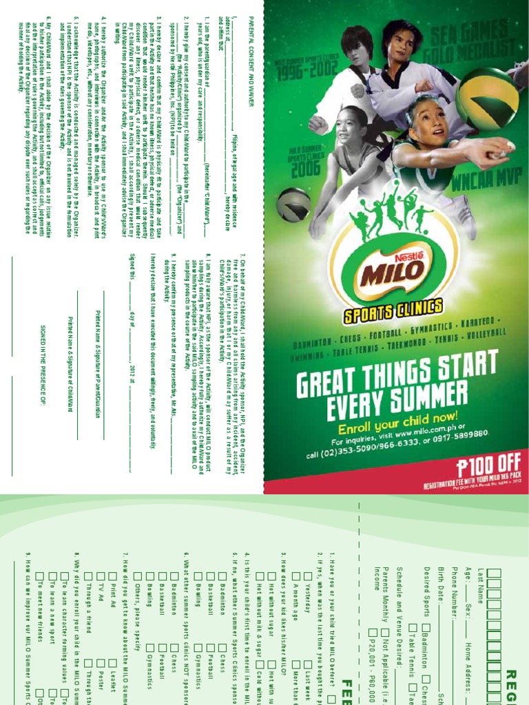 Milo Form | Download Free PDF | Sports | Social Institutions