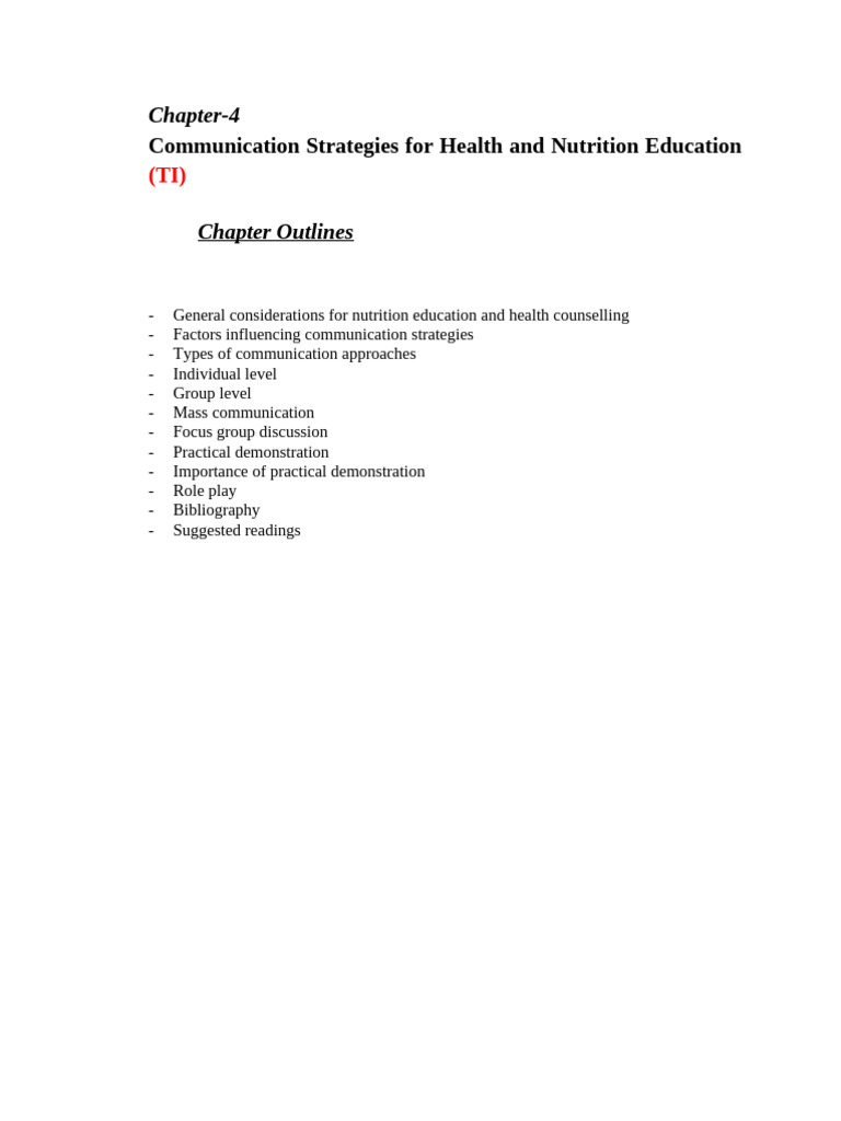 Nutrition Education Communication Strategies | PDF | Focus Group ...