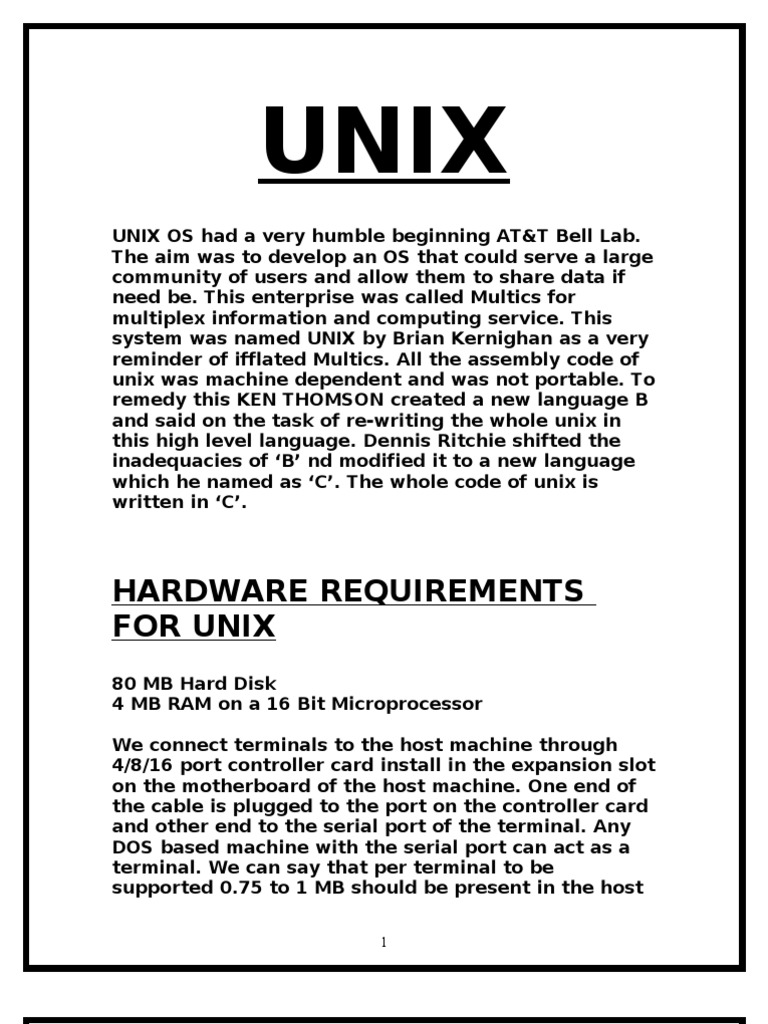 Hardware Requirements For Unix | Download Free PDF | Computer Terminal | Command Line Interface