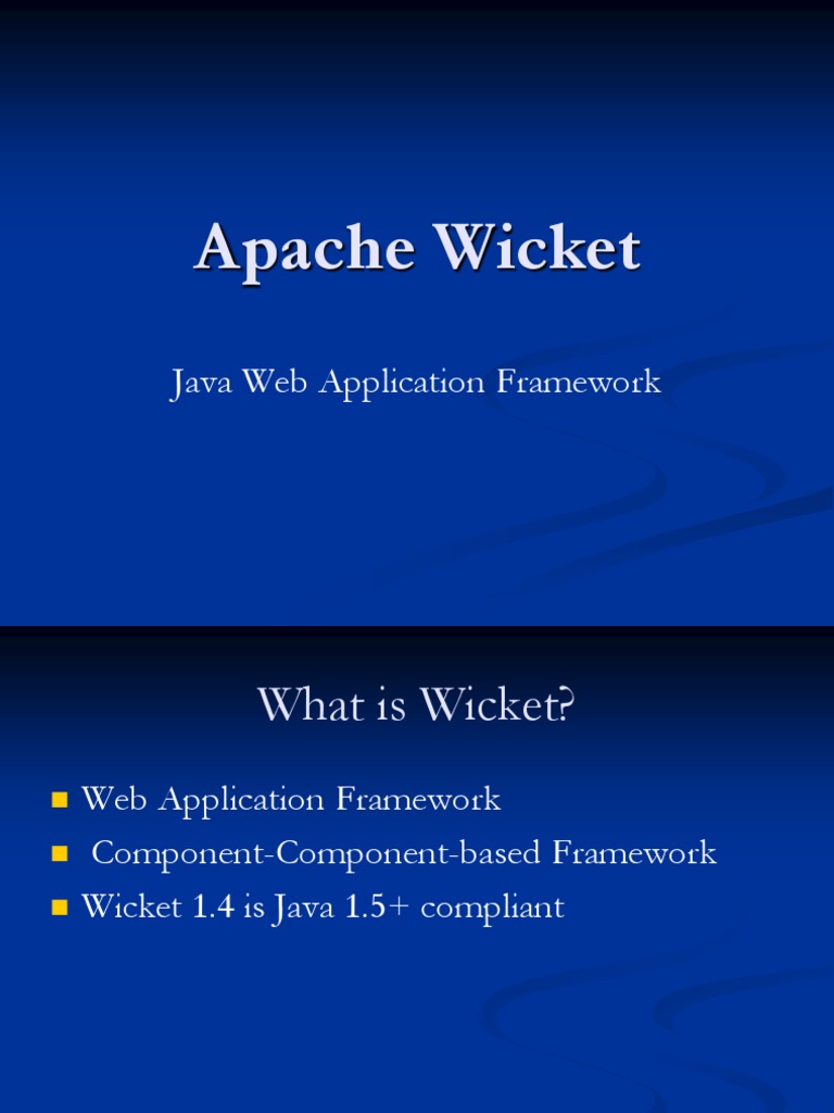 Apache Wicket Pdf Java Programming Language Software Framework