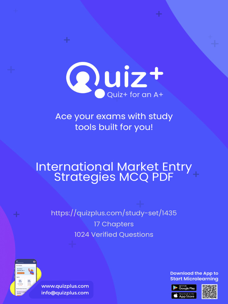 International Market Entry Strategies MCQs | PDF | Marketing ...