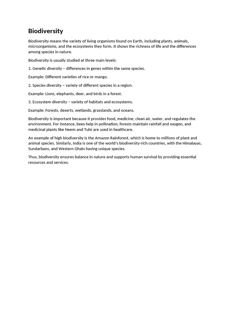 Biodiversity | PDF