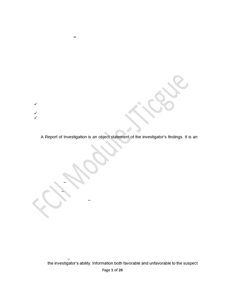 Investigative Report Writing Guide | PDF | Crimes | Crime & Violence