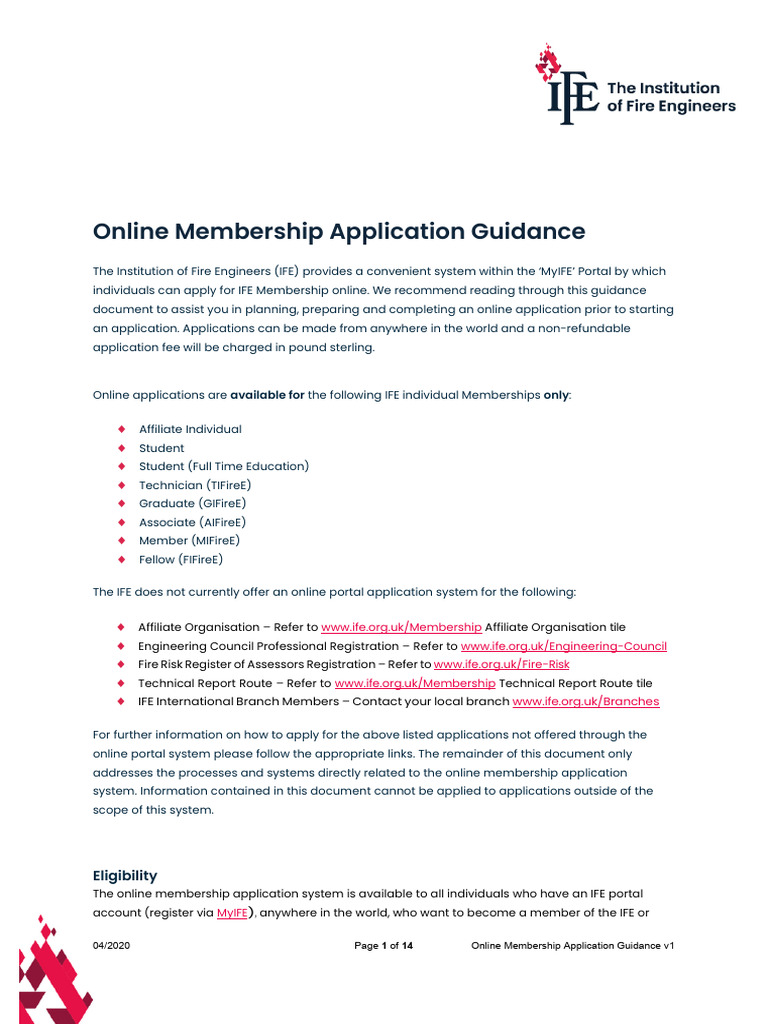 IFE Online Membership Application Guide | PDF | Computing
