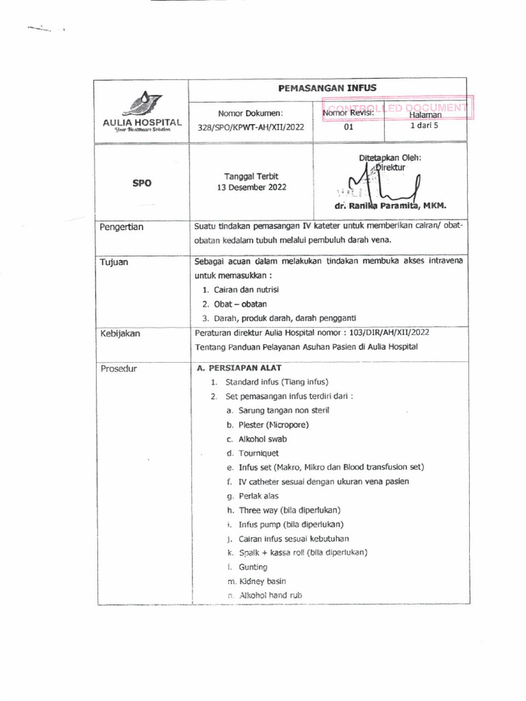 328 Spo Pemasangan Infus | PDF