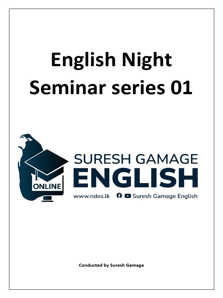 English Night Seminar Suresh Gamage English | PDF