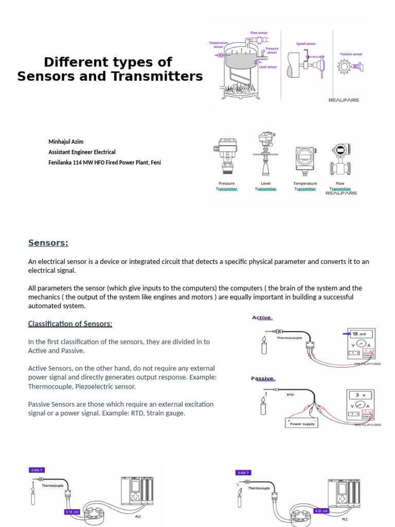 Types of Sensors and Transmitters | PDF | Sensor | Thermocouple