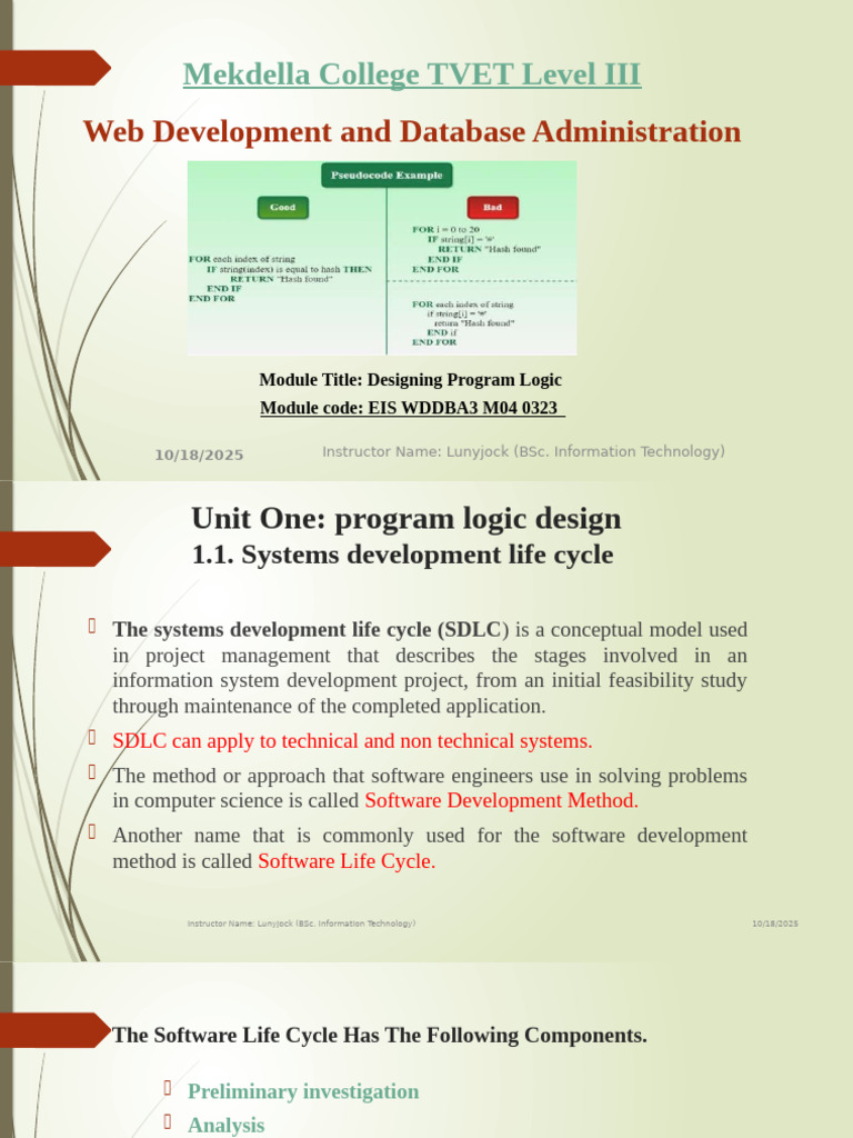 Design Program Logic | PDF | Algorithms | Software Engineering