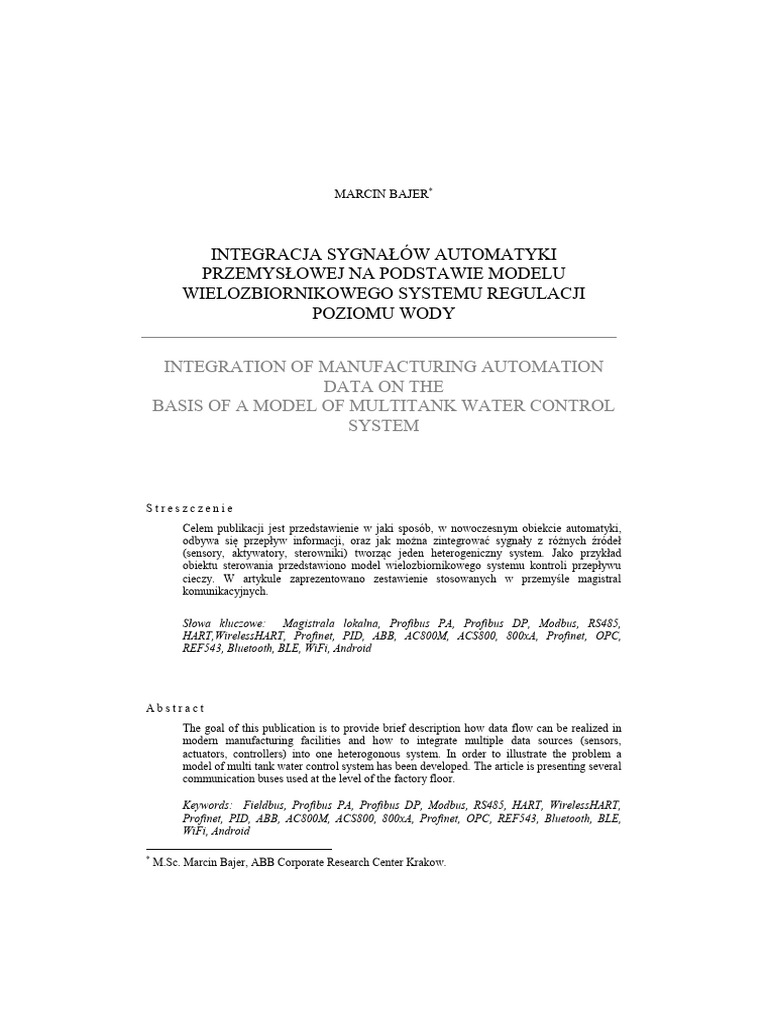 MBajer Integration of Manufacturing Automation Data Base On Model of ...