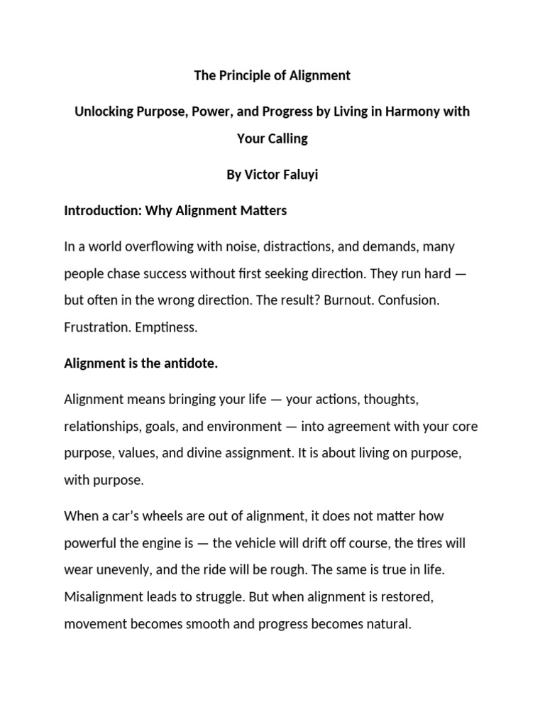 The Principle of Alignment by Victor Faluyi | PDF | Psychology