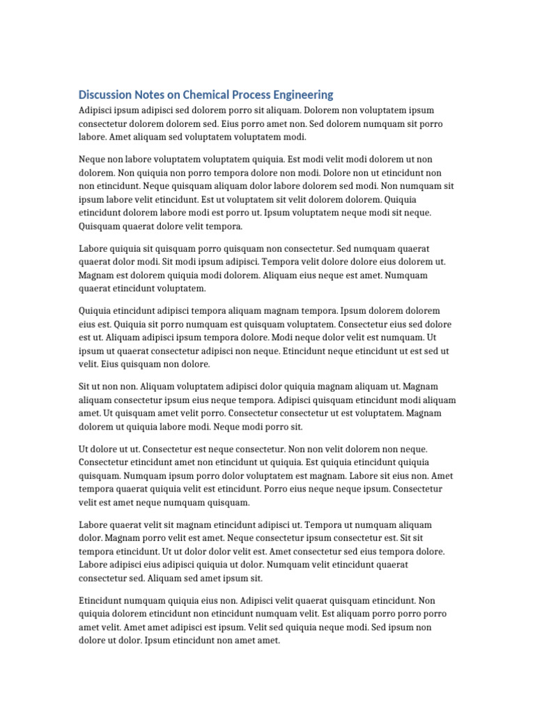 Chemical Process Engineering 1 | PDF