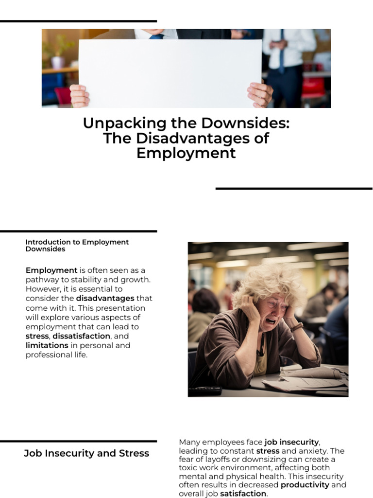 Slidesgo Unpacking The Downsides The Disadvantages of Employment ...