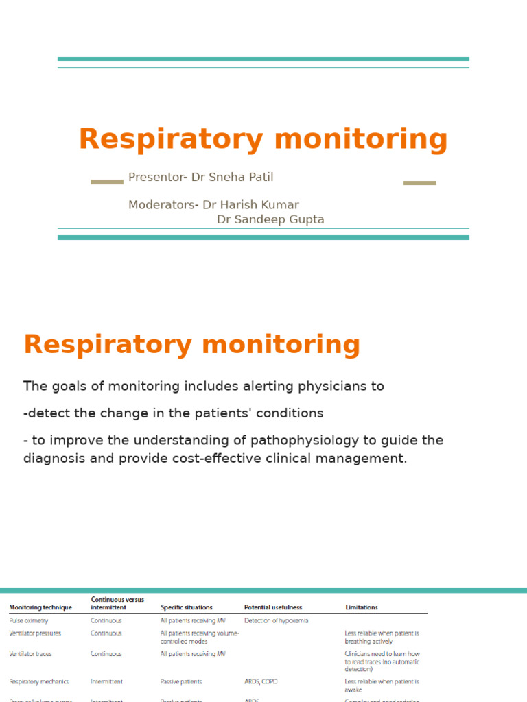 Overview of Respiratory Monitoring Techniques | PDF | Clinical Medicine ...