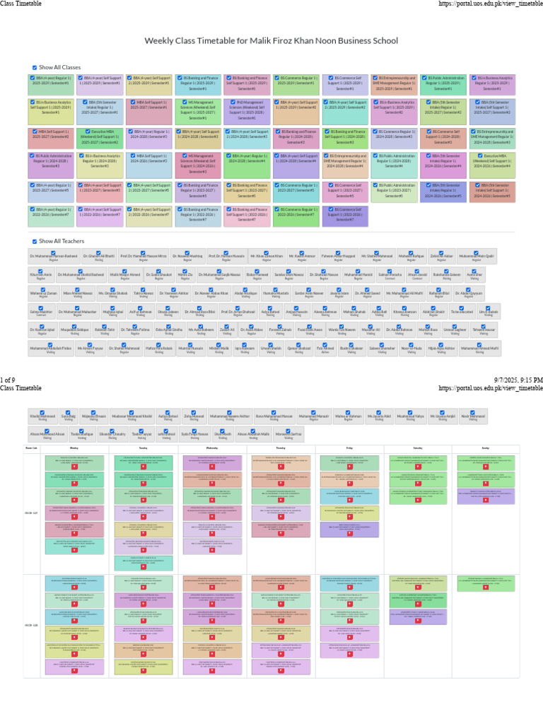 Class Timetable Wef 8th September 2025.pdfe | PDF | Business | Economies