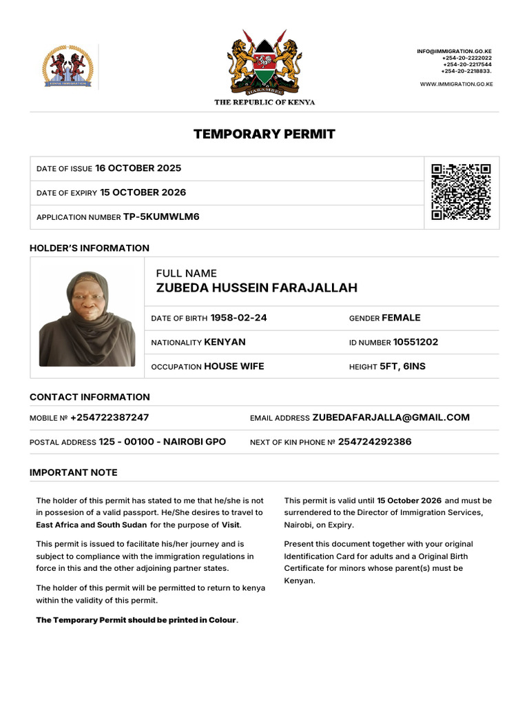 Temporary Permit | PDF