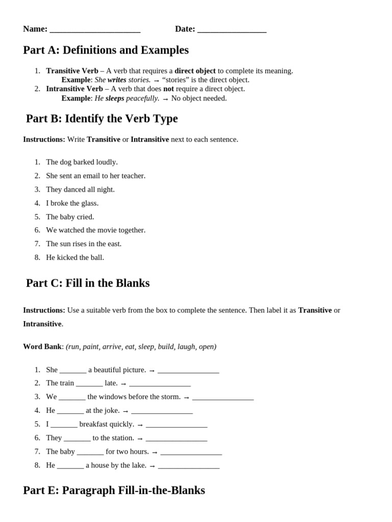 Transitive Vs Intransitive Verbs | PDF | Verb | Semantic Units