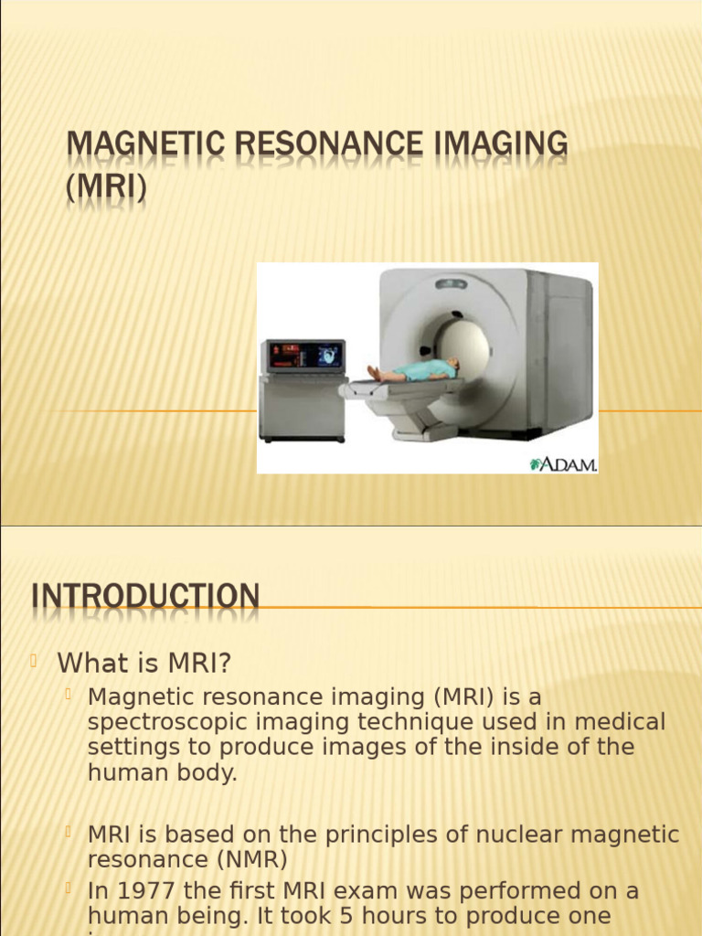 Lec 8 - Magnetic Resonance Imaging | PDF | Magnetic Resonance Imaging | Nuclear Magnetic Resonance