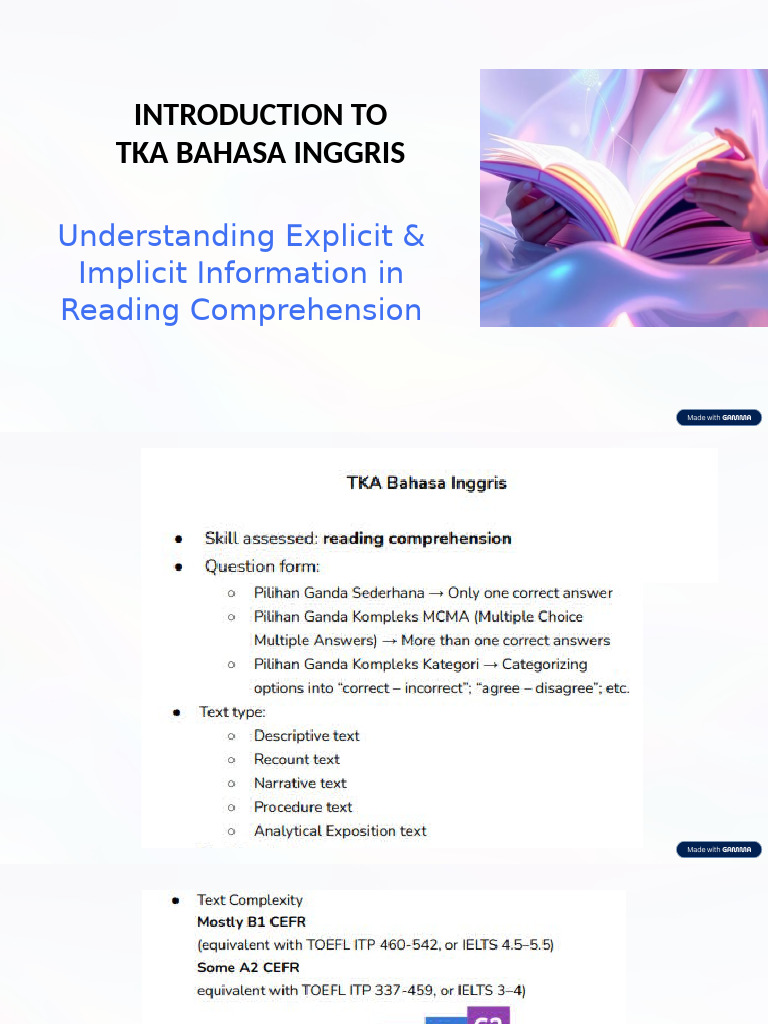 Understanding Explicit and Implicit Information in Reading ...
