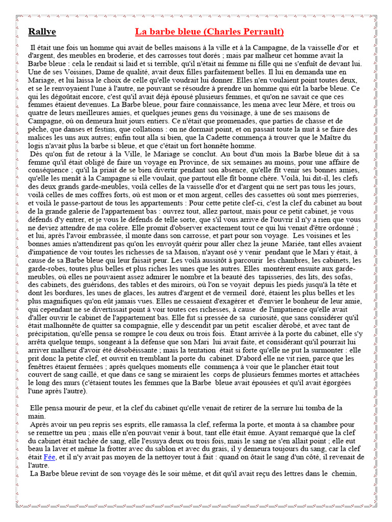 La Barbe Bleue | PDF