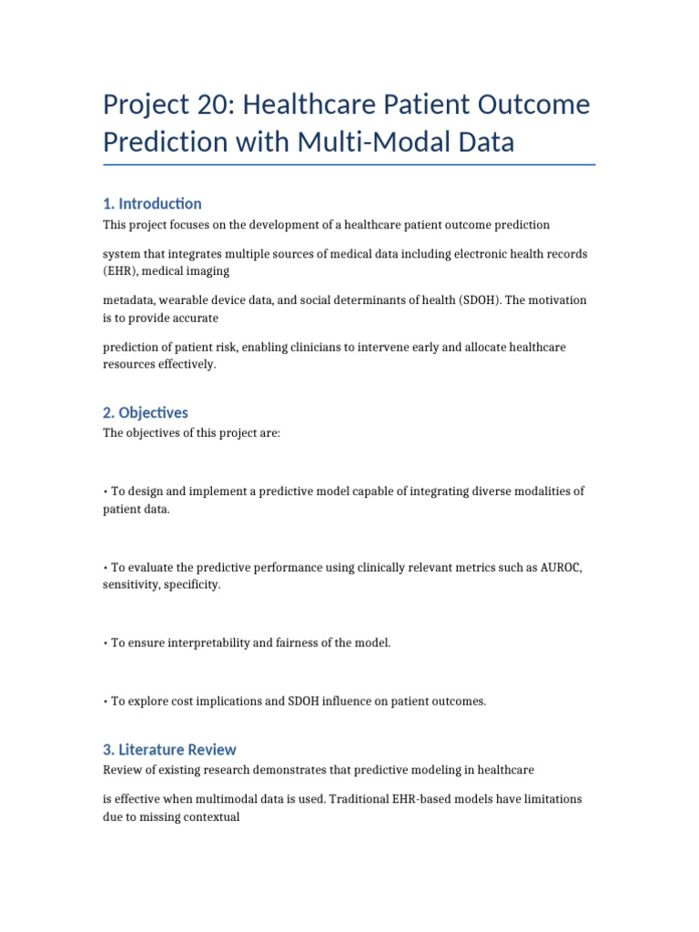 Healthcare Outcome Prediction Model | PDF | Electronic Health Record ...