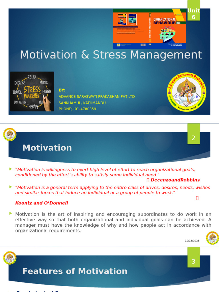 Motivation and Stress Management | PDF | Motivational | Motivation