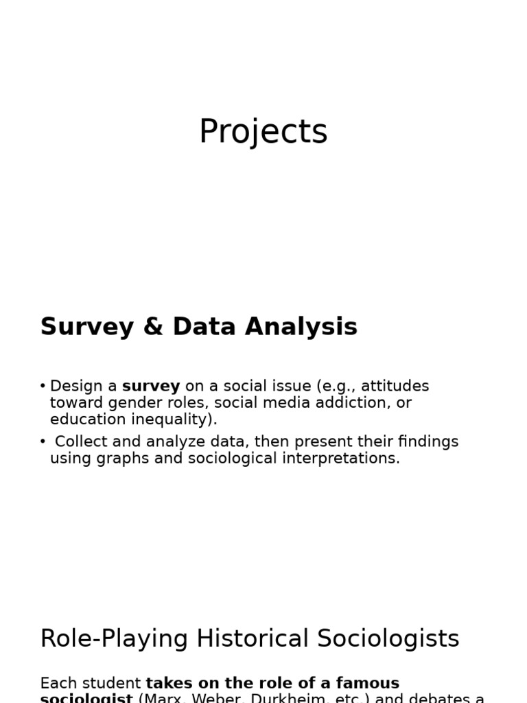 Engaging Sociology Project Ideas | PDF
