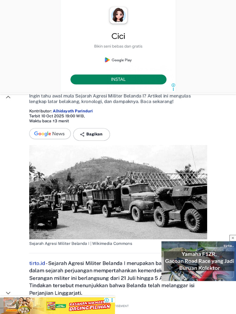 Sejarah Agresi Militer Belanda I | PDF