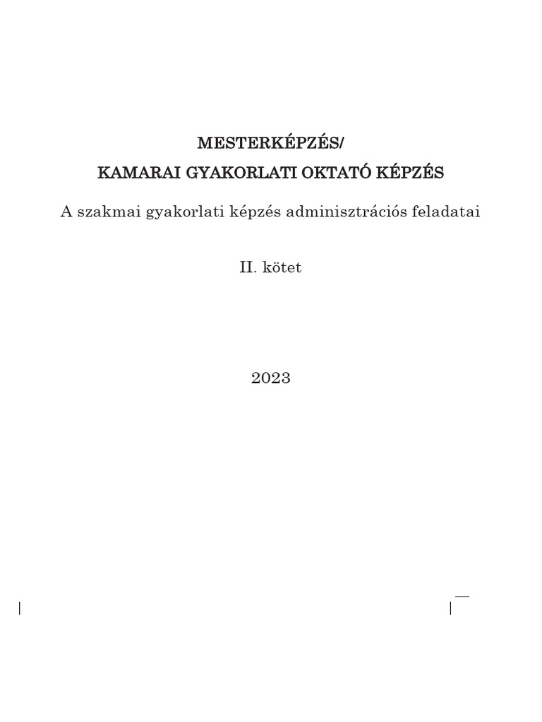 Kamarai Adminisztracio 2. Kotet (230904) | PDF