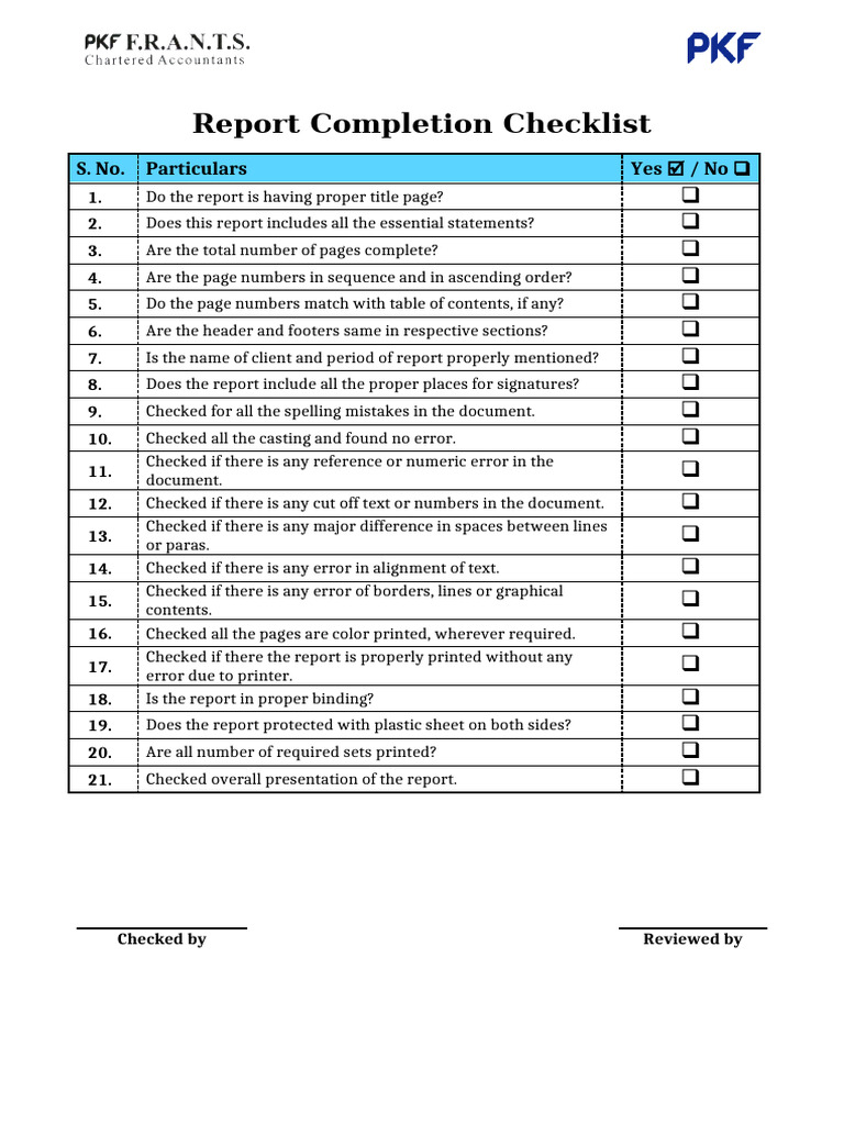 Audit Completion Checklist | PDF