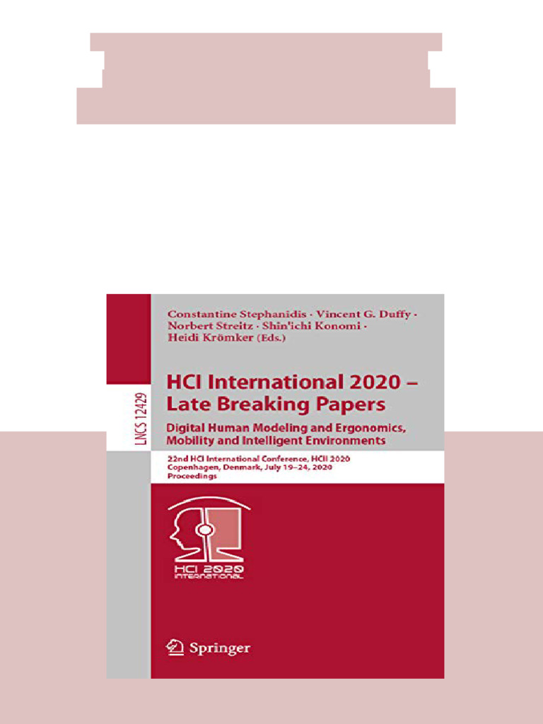 HCI International 2020 Late Breaking Papers Digital Human Modeling and ...