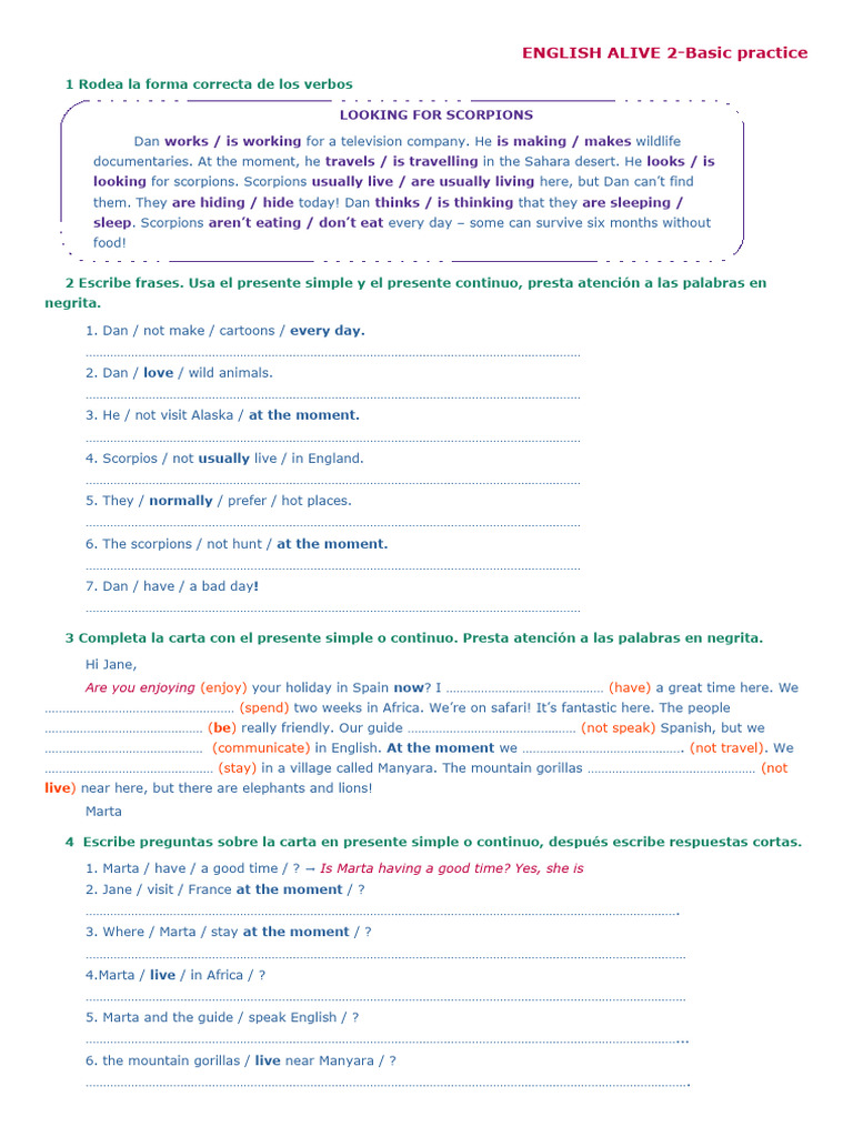 English Alive 2: Verb Practice Guide | PDF | Chess Theory | Chess