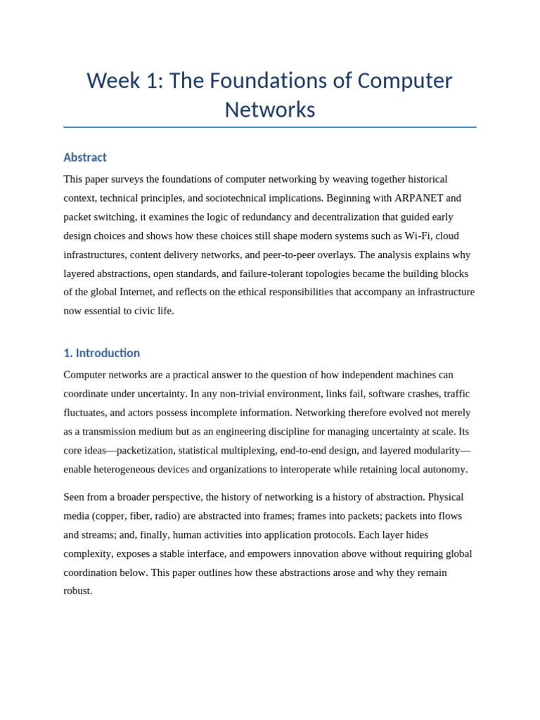 Foundations of Computer Networking | PDF | Computer Network | Network ...