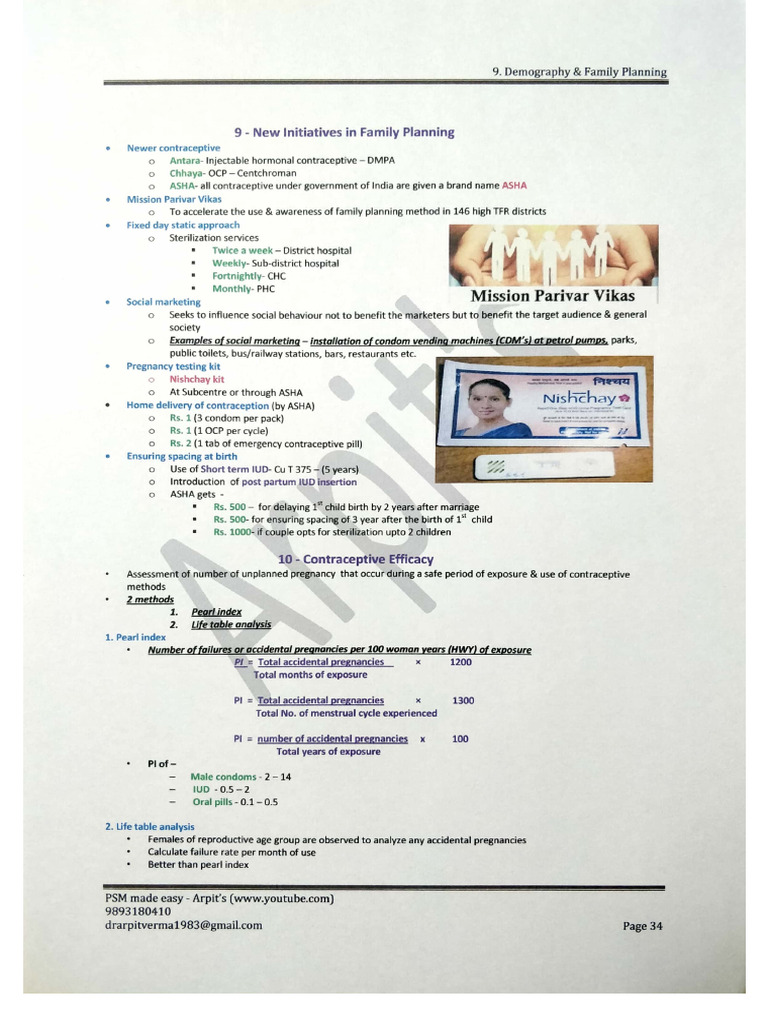 Contraceptive Efficacy (Pearl Index) | PDF