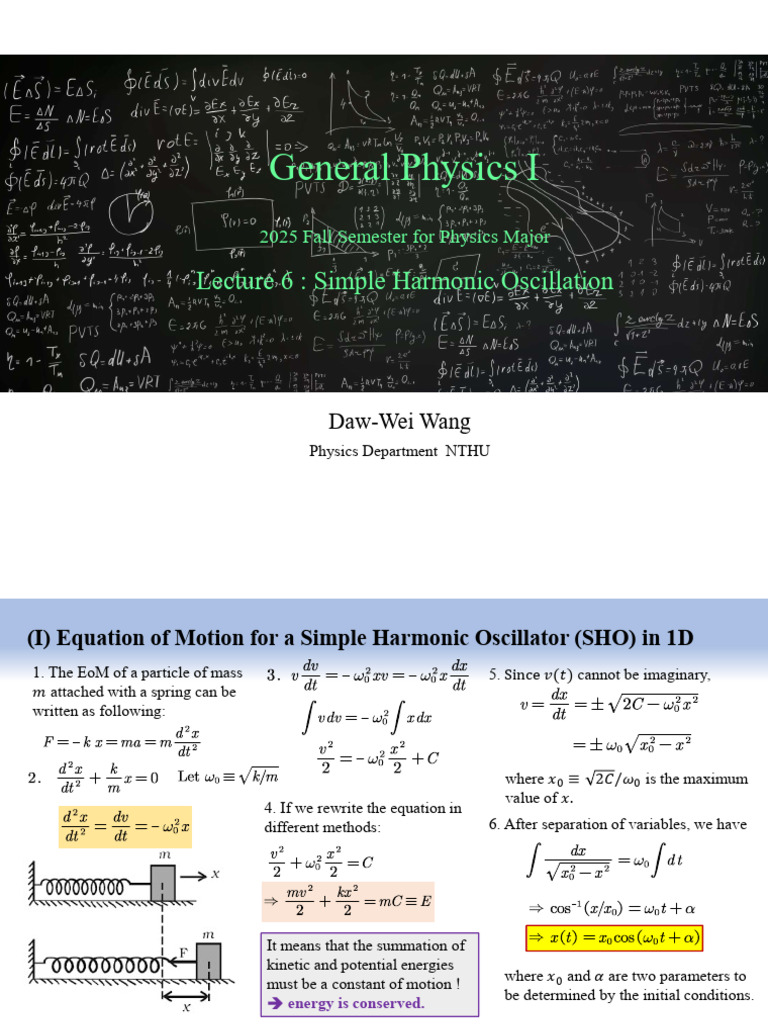 Simple Harmonic Motion Explained | PDF | Oscillation | Momentum