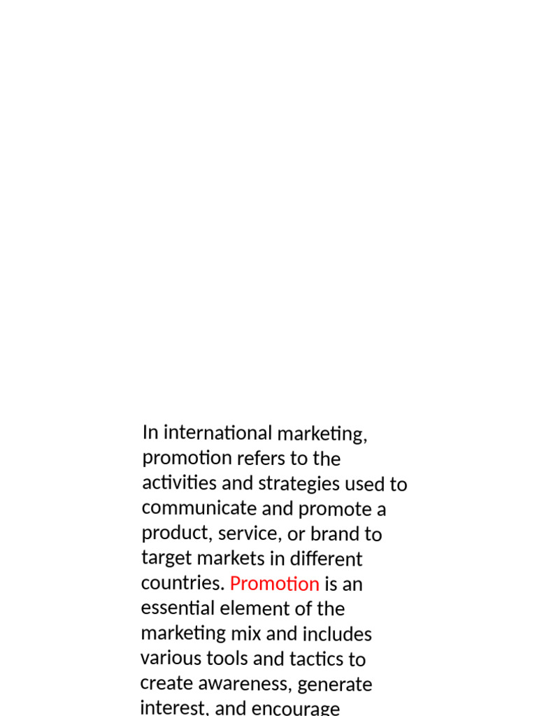 Global Marketing Promotion Strategies | PDF